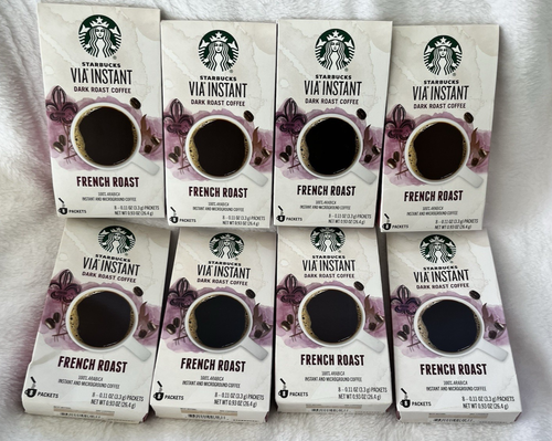 Starbucks Via Instant Coffee French Roast Dark Packets 100% Arabica 64 ...