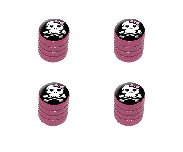 Girly Skull And Crossbones - Tire Rim Wheel Valve Stem Caps - Pink | eBay
