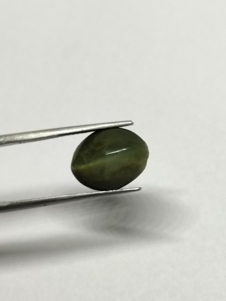 5.75 Ct Natural Green Cat’s Eye Oval Shape | Chatoyancy Effect Loose ...