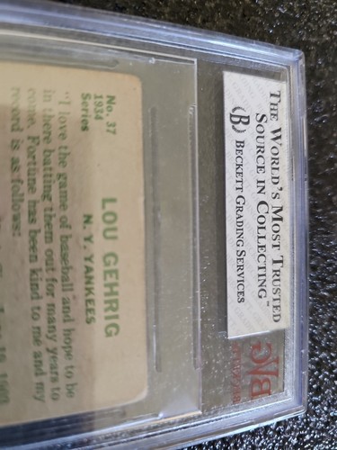 LOU GEHRIG BVG 2 Good 1934 Goudey HOF Baseball Card #37 New York ...