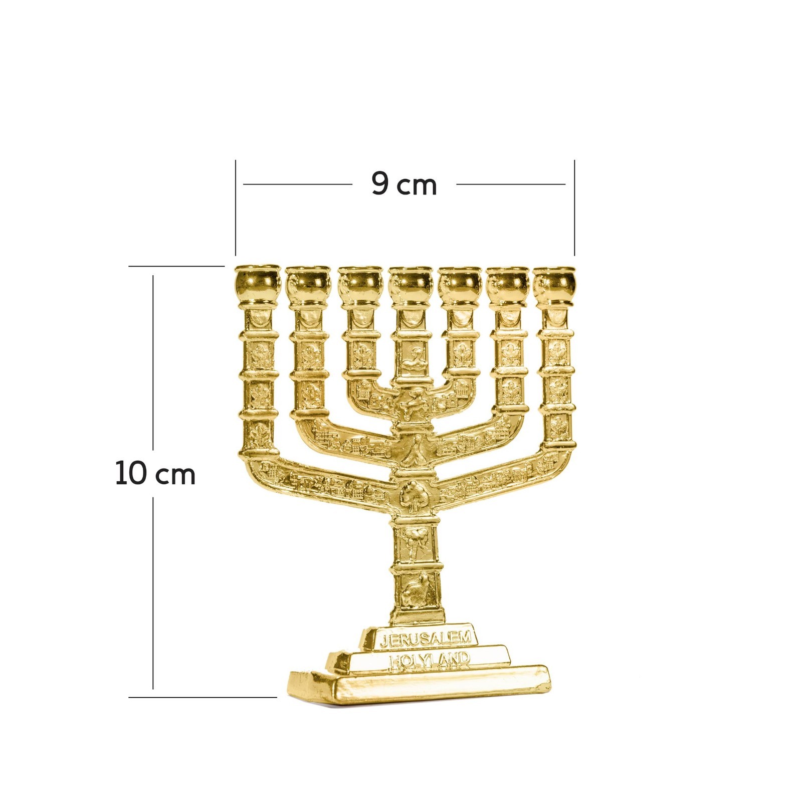 New Gold Jerusalem Hanukkah Gift Menorah 7 Branch Chanukah Menora ...