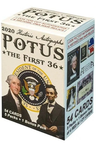 POTUS The First 36 Trading Card BLASTER Box (5 Packs + 1 Bonus Pack ...