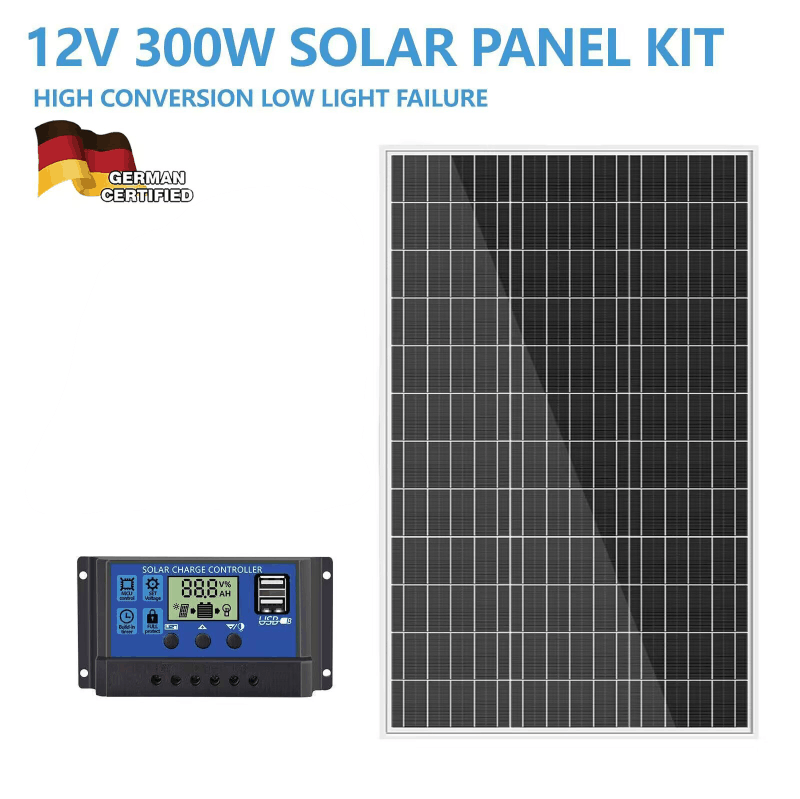 300W Solar Panels Kit 300 Watt 12V Mono Portable Home Caravan Camping ...