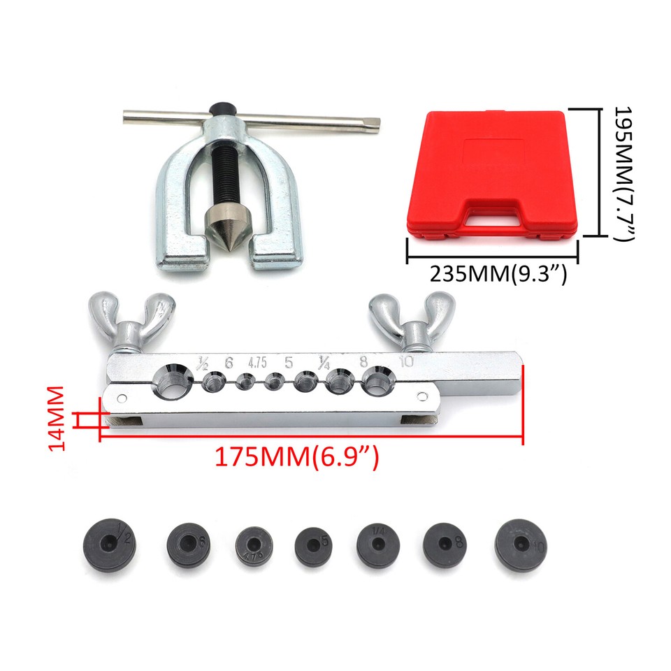 Professional Flaring Tool Kit 7 Dies Double Single Flare Tube Brake ...