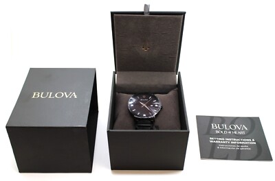 NEW WITH TAGS BLACKOUT Bulova Futuro Black Stainless Steel Men's Watch ...