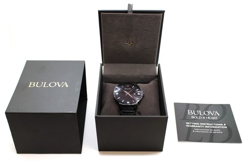NEW WITH TAGS BLACKOUT Bulova Futuro Black Stainless Steel Men's Watch ...