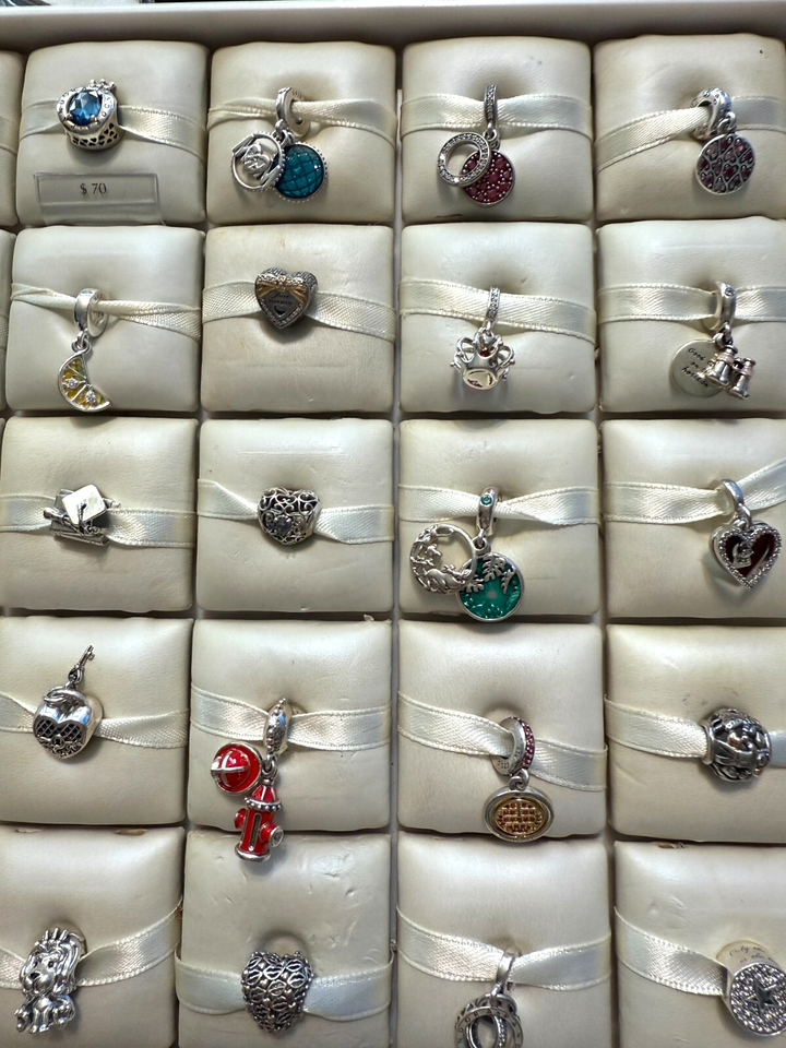 Pandora Charms 925 ALE 60 Charms w/Display Tray Brand New ~ No ...