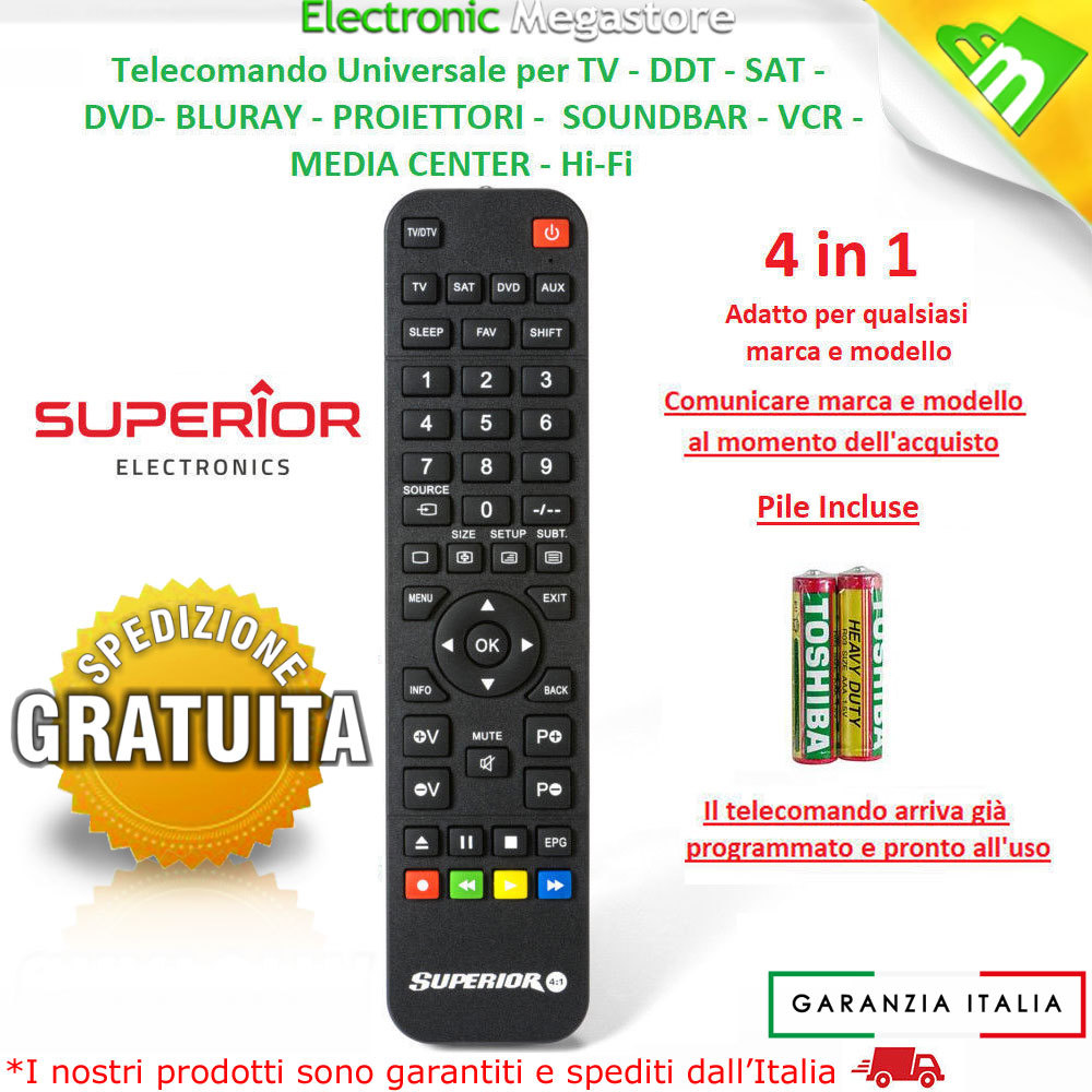 Telecomando Universale Tv Telefunken usato in Italia | vedi tutte i 40 ...