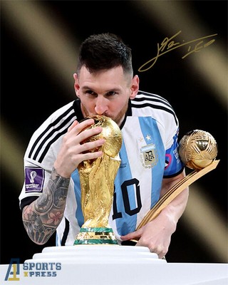 Lionel Messi Argentina Soccer Goat World Cup Winner Signed Photo ...
