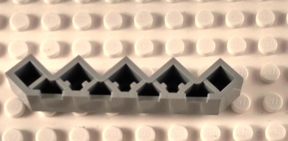 (1) LEGO Part 6107 BRICK FACET OLD LIGHT GRAY Grey Modified 5x5 Vintage ...