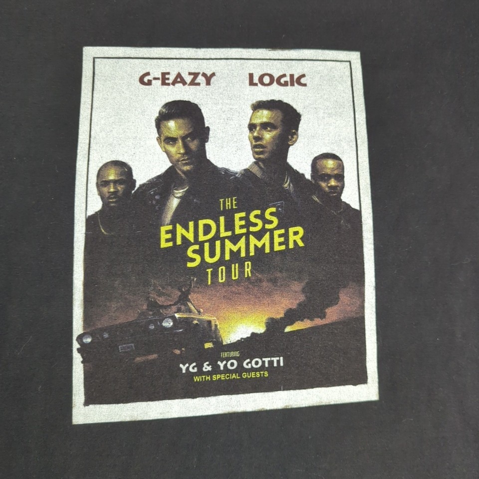 G-EAZY LOGIC YG Endless Summer Tour 2016 Black Rap Graphic T-SHIRT Men ...