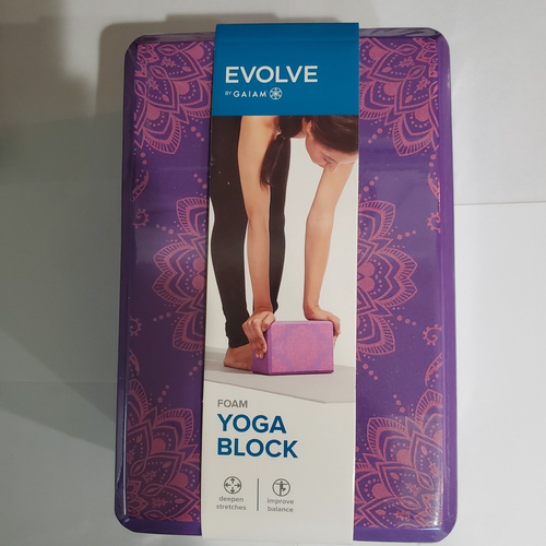 Evolve Foam Yoga Block Grey 9" x 6" x 4" Deepen Stretch Improve Balance ...