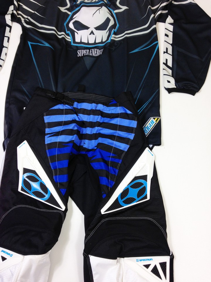 NO FEAR MOTOCROSS KIT SPECTRUM MX PANTS SPIKE BLUE ENGERY JERSEY NEW 28 ...