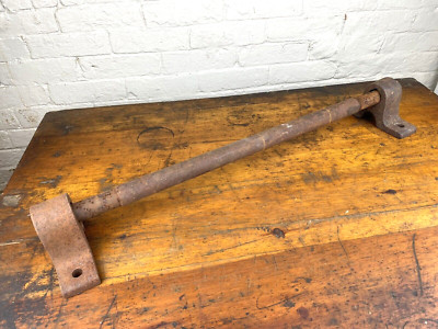 C.1910 Factory Cart AXLE w/ Pair of Mounting Brackets, Functional Works ...
