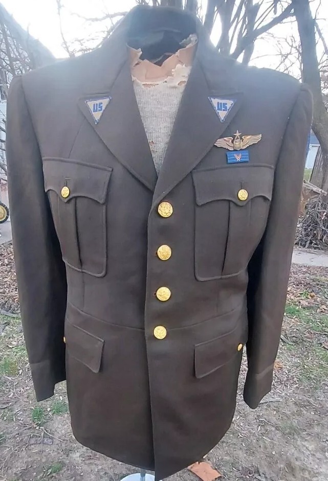 WWII AAF US Tech Rep Uniform W/ Wings Insignia 42r Jacket Ribbon Bar ...