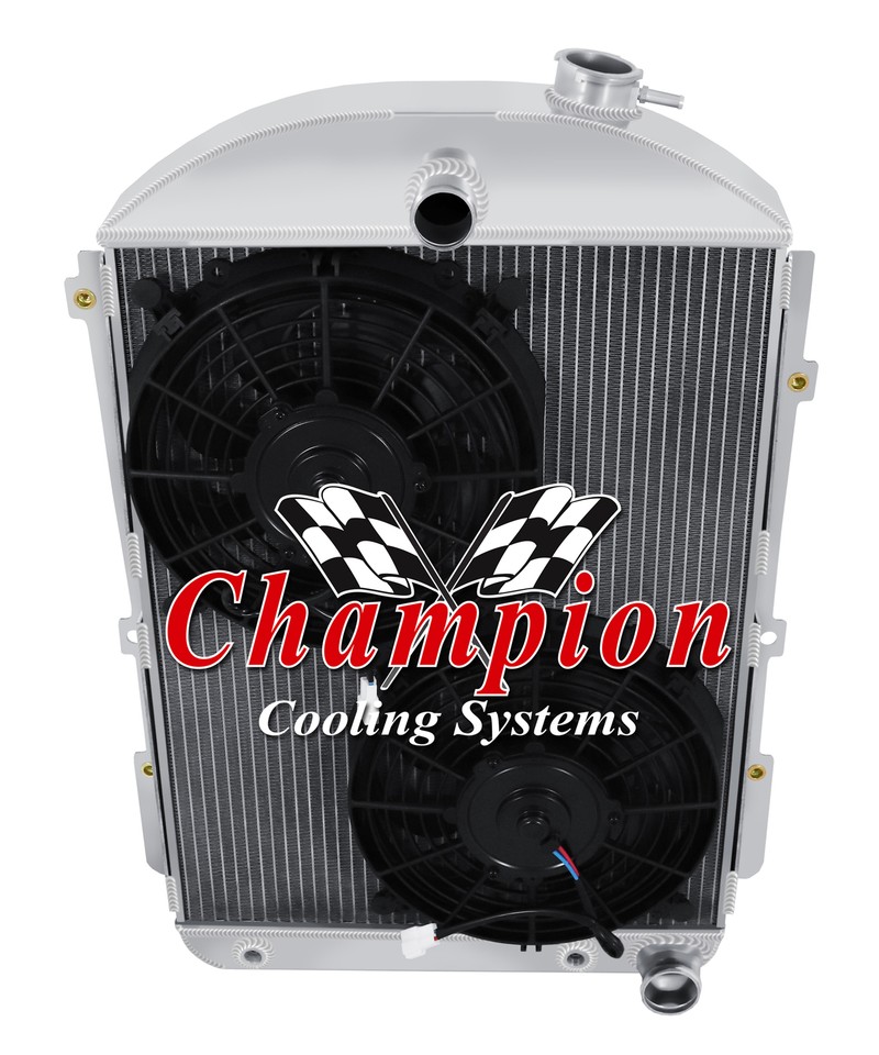 RS 3 Row Radiator,10" Fans for 1938 Chevrolet Master Car Chevy V8 ...