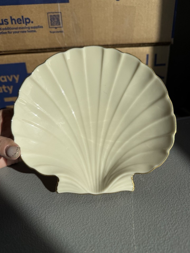 Lenox Shell Shaped Ivory Gold Porcelain Candy Dish Decorative USA | eBay