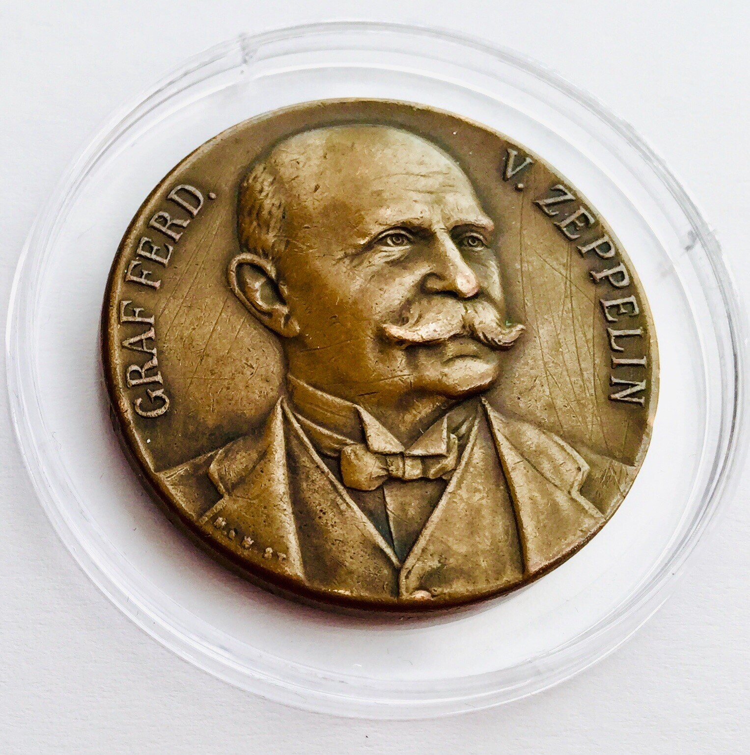 Rare 1909 Graf Ferd V Zeppelin Bronze Medal Berlin flight of the Z III ...