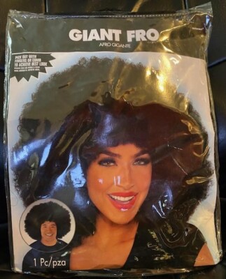 Giant Fro Wig Black- Afro 70s Go-go Costume Accessory Halloween NEW | eBay