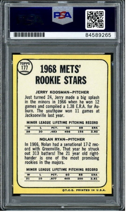 Topps Nolan Ryan/Jerry Koosman Autographed Rookie Reprint Card PSA ...