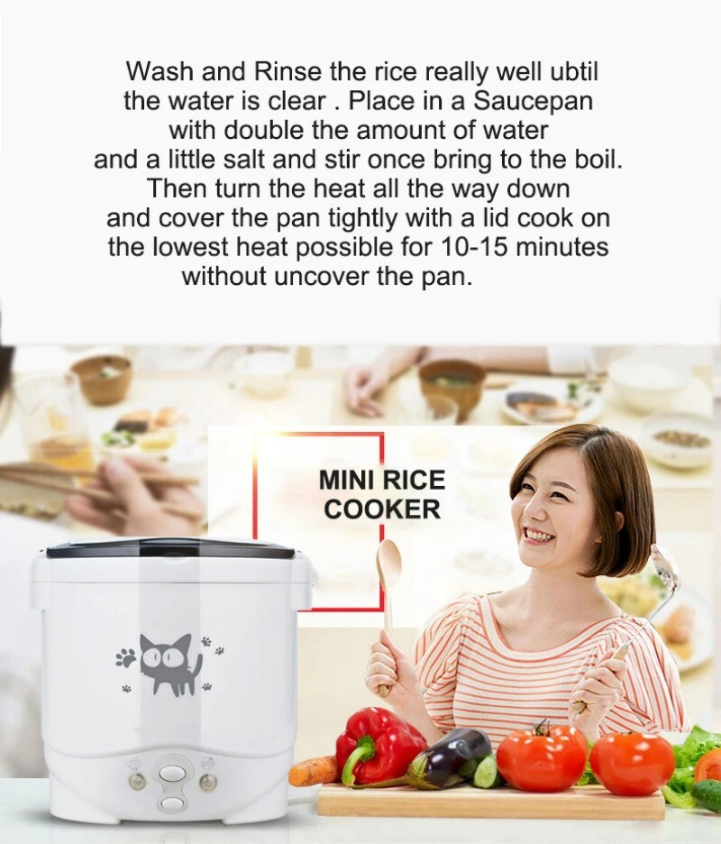 Electric Mini Rice Cooker Portable MultiCooker Household Rice Cookers ...