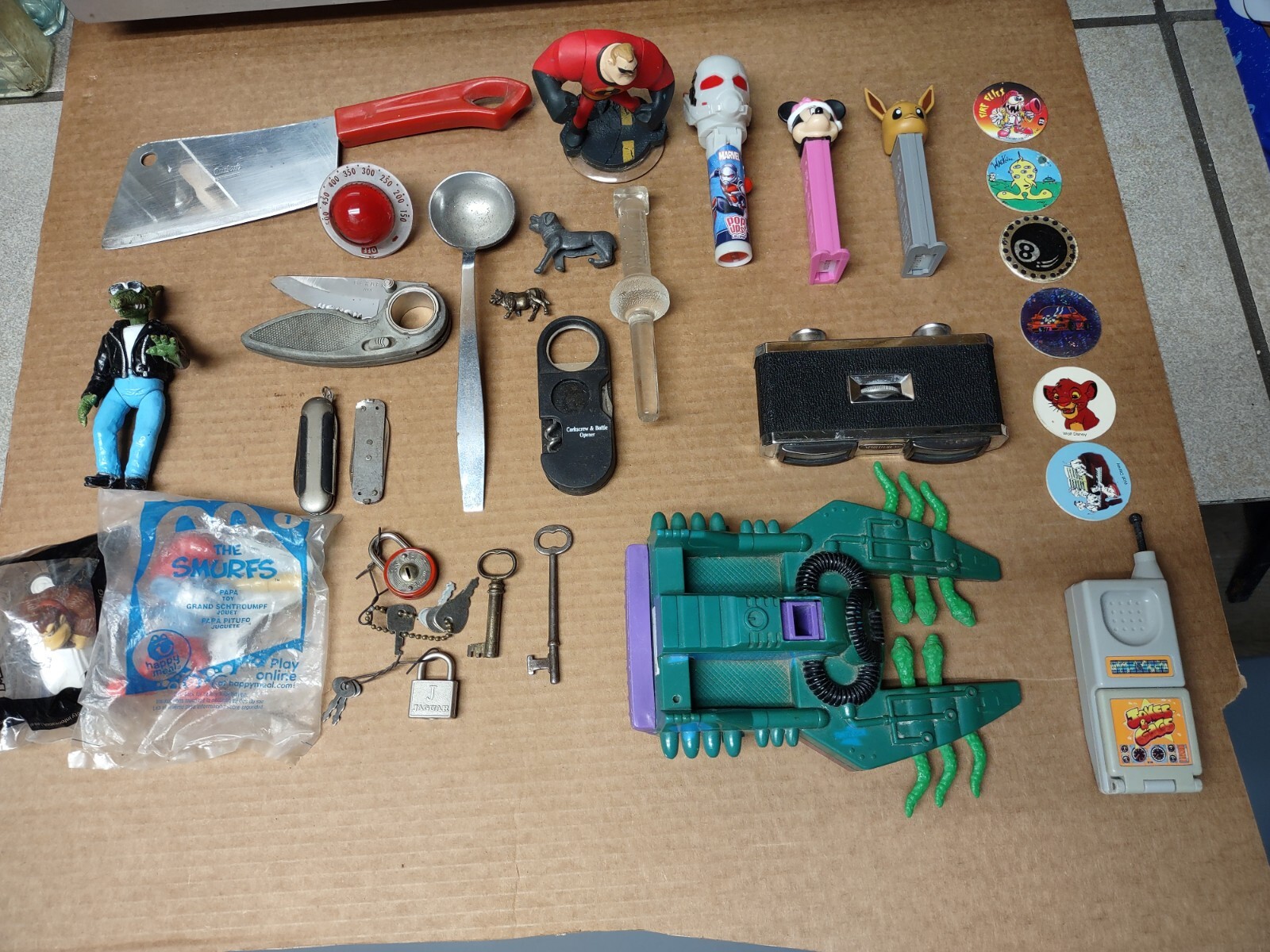 Vintage Junk Drawer Lot Toys , Knives, Pogs, Pezz, And More. | eBay