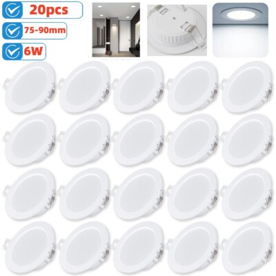 20X Ultra Slim Recessed LED Flat Panel Ceiling Spot Lights Downlights ...