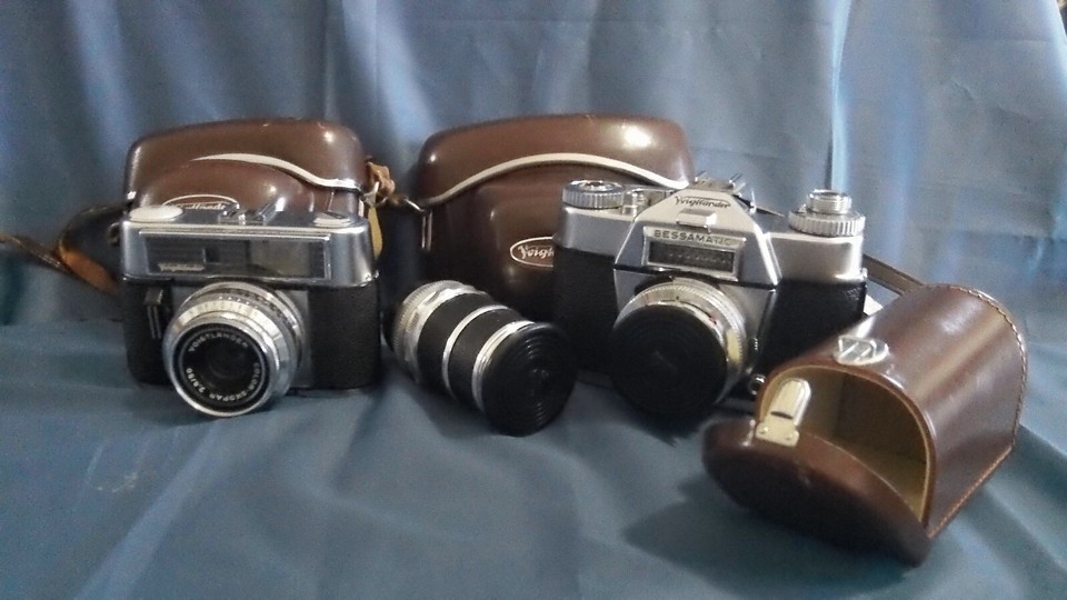 Vintage, Two Voigtlander 35mm Cameras and Len. Purchased in Germany ...
