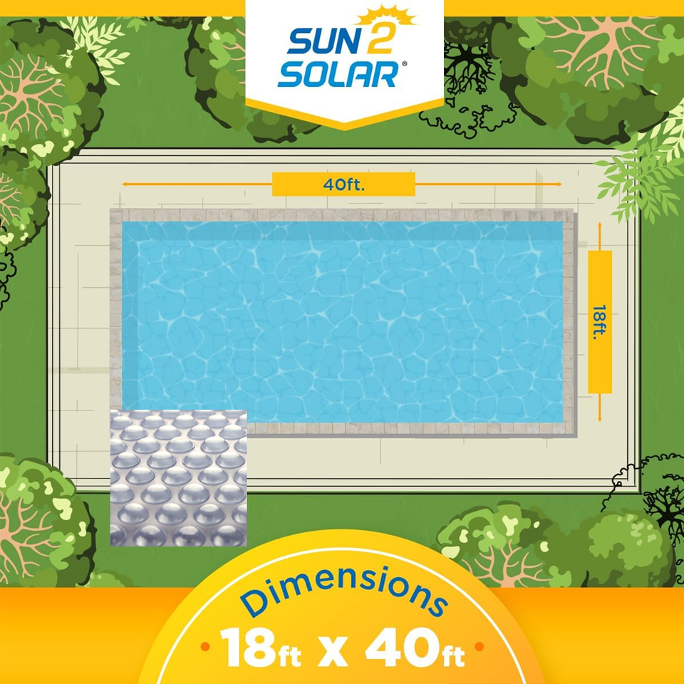 Sun2Solar 1200 Series Rectangle Clear Swimming Pool Solar Cover ...