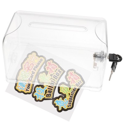 Clear Acrylic Fundraising Donation Box With Lock For Voting Ballot ...