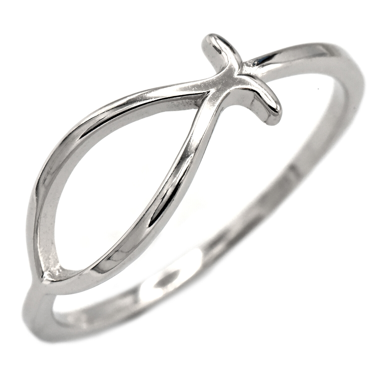 925 Sterling Silver Christian Jesus Ichthys Fish Symbol Faith Ring ...