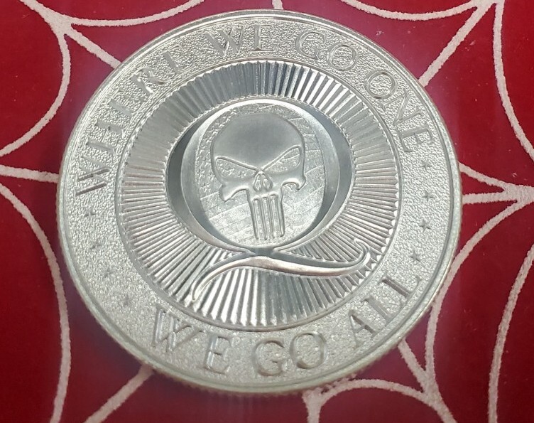 Qnon GOD BLESS AMERICA 💀1 Oz 🦅 Eagle PUNISHER rounds .999 fine silver ...