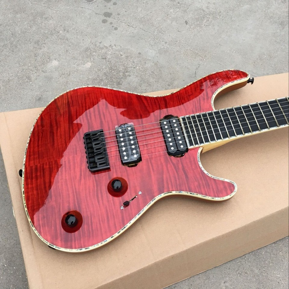 Factory Customized High Quality Red 7 String Electric Guitar | eBay