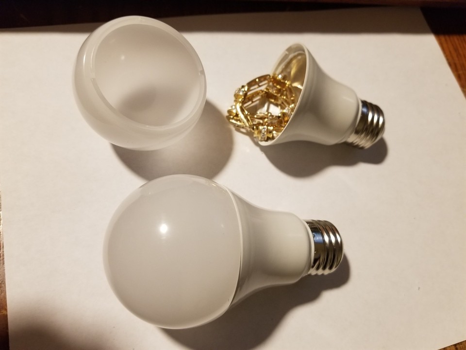 x 2 Light Bulb Hidden Storage Secret Diversion Stash *Non-Glass ...