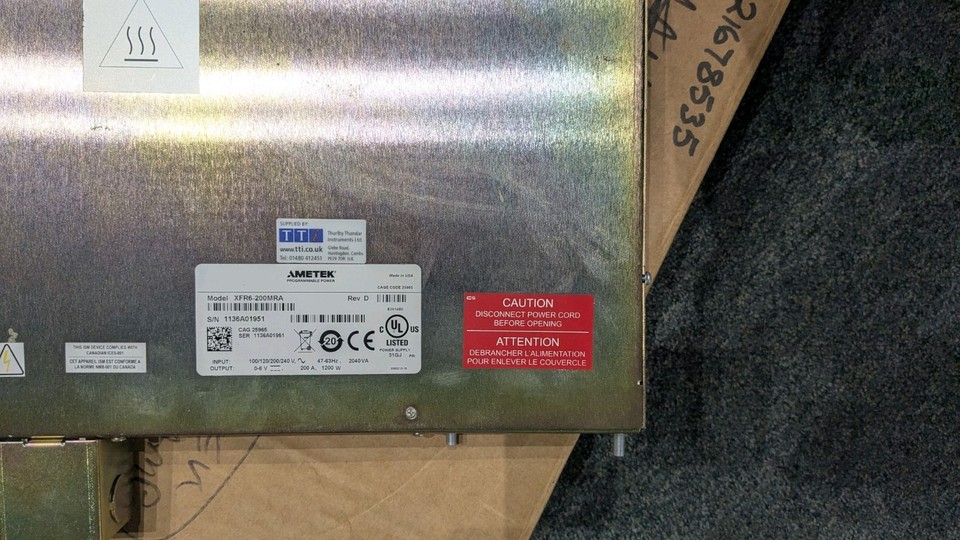 Sorensen AMETEK XFR6-200MRA Series Programmable DC Power Supply | eBay