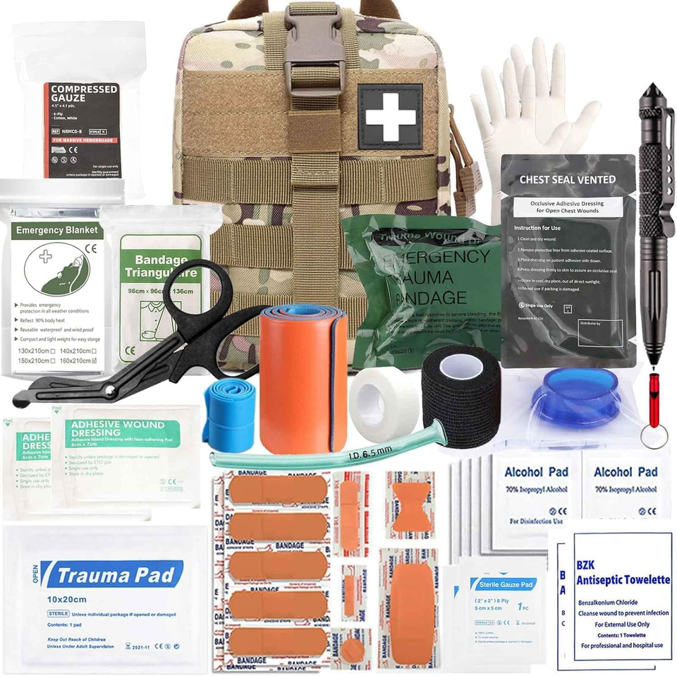 Ifak Trauma Kit, 74 Piece Upgrade Tactical First Aid Supplies, Molle ...