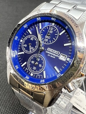 SEIKO Selection Chronograph Quartz SBTQ071 Mens Watch Silver Blue From ...