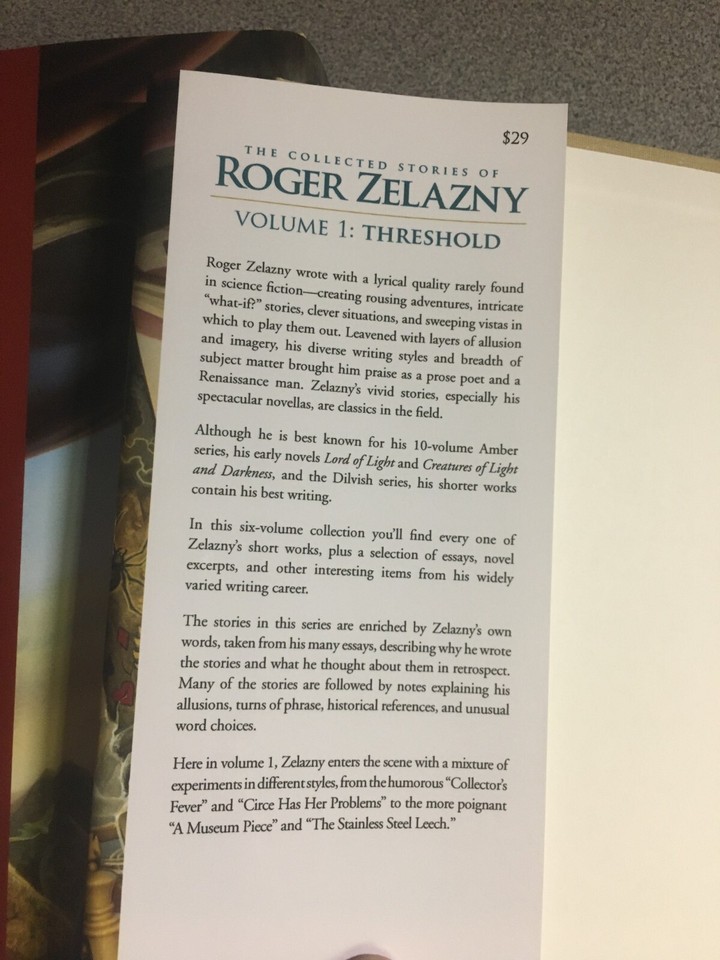 Complete Set: Collected Stories of Roger Zelazny Volumes 1-6, NESFA ...
