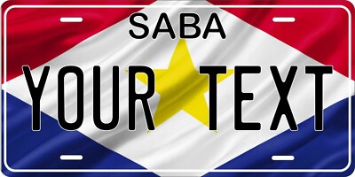 Saba Flag Wave License Plate Personalized Car Bike Motorcycle | eBay