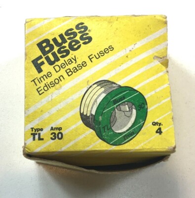 Bussman Box Of 4 Time Delay Edison Base Electrical Buss Fuse Link 30 ...