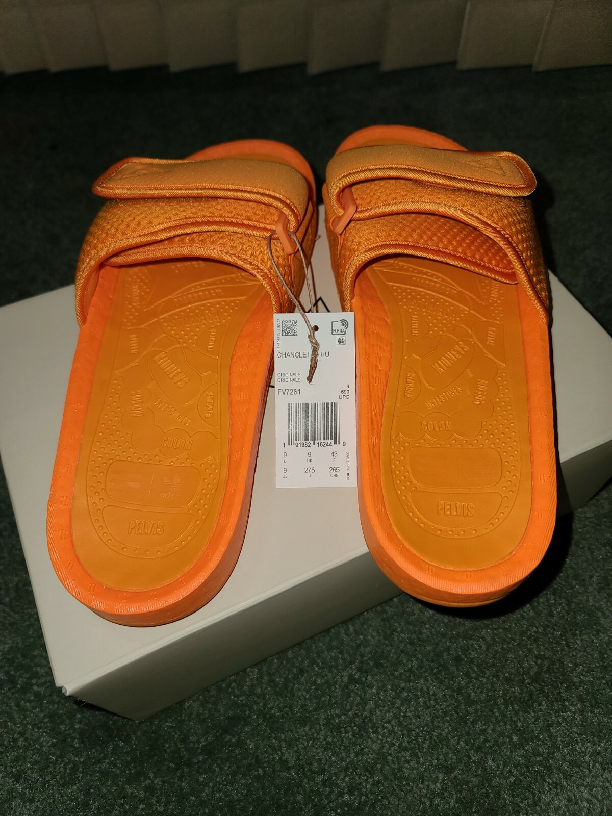 Adidas Pharrell Williams Chancleas HU Slides (Orange) Size 9 - munimoro ...