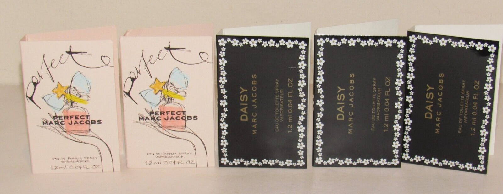 5 Marc Jacobs Fragrance Sampler Perfect Eau de Parfum + Daisy EDT 0.2 ...