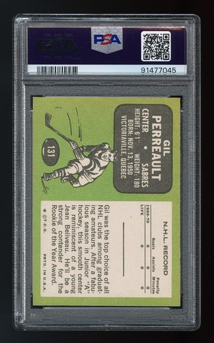 1970 Topps #131 Gil Perreault Rookie Card. PSA 10 GEM MINT. POP 3 | eBay