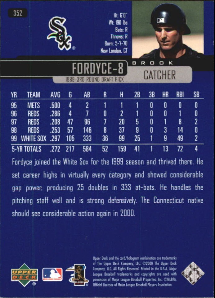 2000 Upper Deck Baseball Card #352 Brook Fordyce | eBay