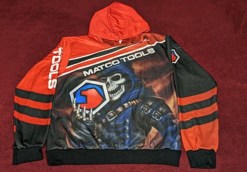 MATCO TOOLS Death Skull Hoodie Pullover M Adult Sweatshirt Made In USA ...