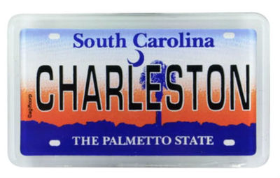 Charleston South Carolina License Plate Small Fridge Acrylic Magnet 2 ...