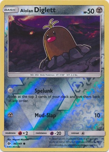 Alolan Diglett - 86/149 - Common - Reverse Holo Near Mint Sun & Moon ...
