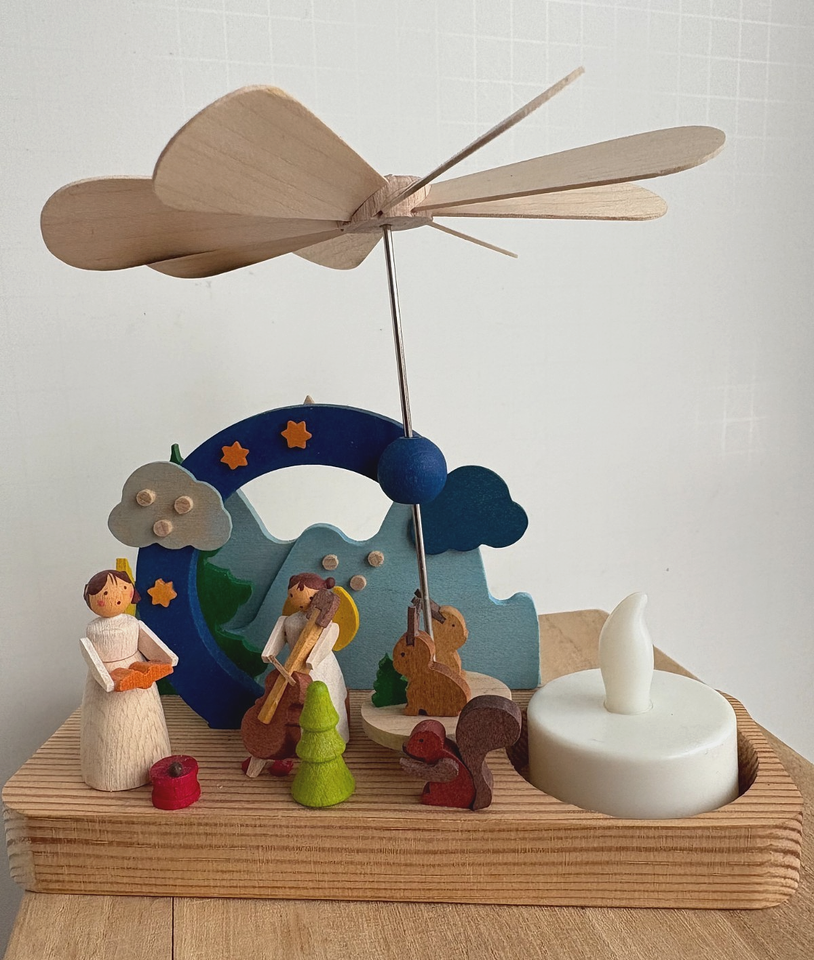 Christmas Pyrimid Tea Light Angels Sm Forest Animals Germany *some ...