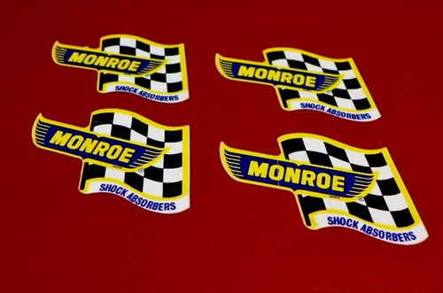 VINTAGE ORIGINAL MONROE SHOCK ABSORBERS STICKERS/DECAL NOS LOT (4) MUST ...
