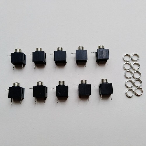 10 x Eagle 3.5 mm Jack Panel Mount Female Stereo 1/8" Solder Terminal ...
